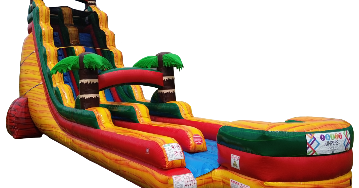 22 Ft Fire Marble Water Slide with Slip n Slide | Jazzy Jumpers